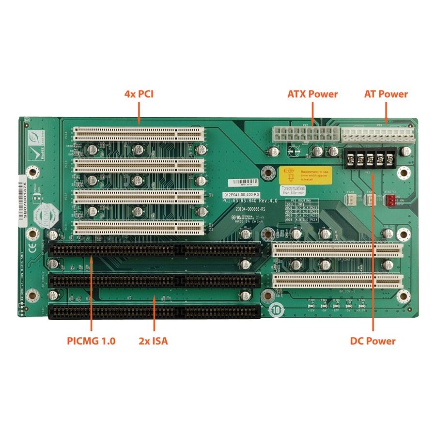 PCI-6S PICMG 1.0 Full Size Passive Backplane with four PCI and two ISA Slots | Industrial PC Pro