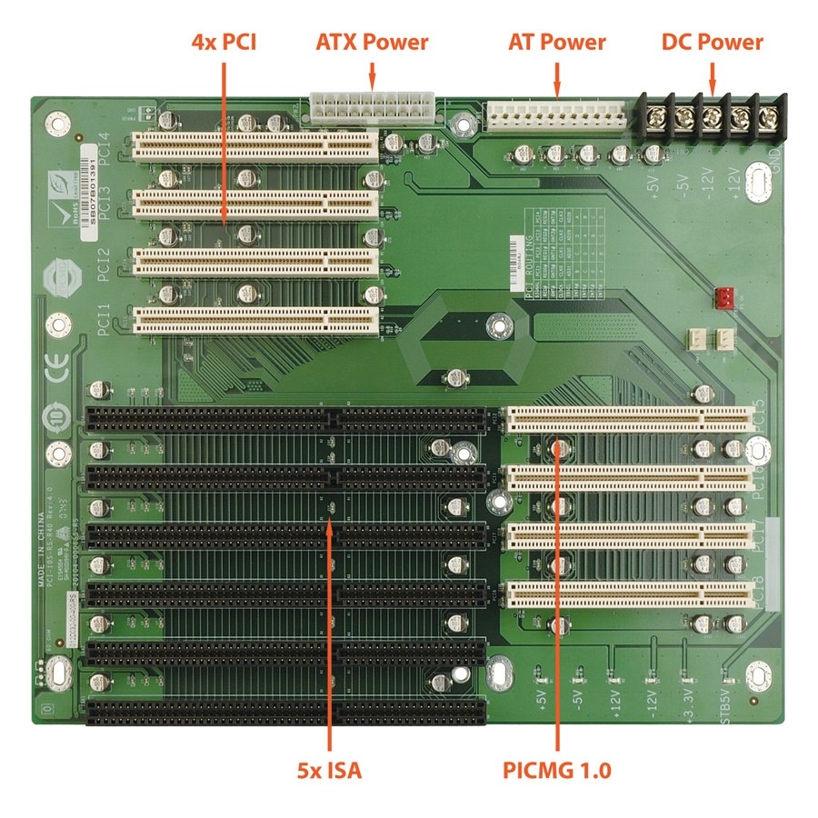 PCI-10S PICMG 1.0 Full Size Passive Backplane with four PCI and five ...